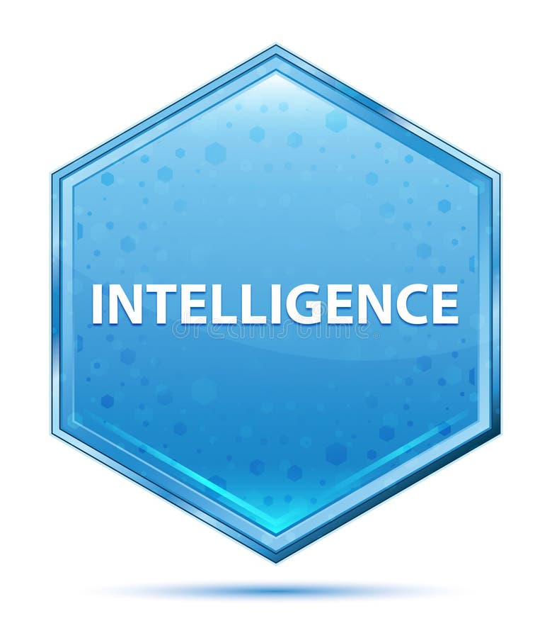 Intelligence Crystal Blue Hexagon Button Stock Illustration ...