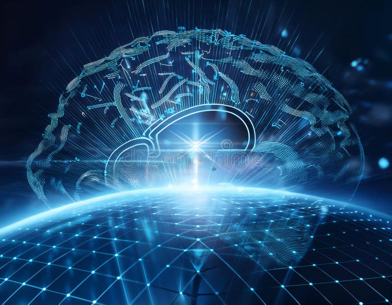 Intelligence Featuring Elements Like Brain Imagery, Analytical Symbols ...