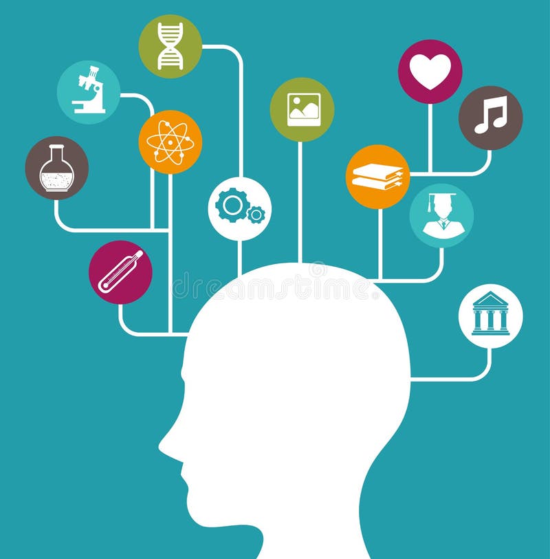 Intelligence of the Human Brain Stock Illustration - Illustration of ...