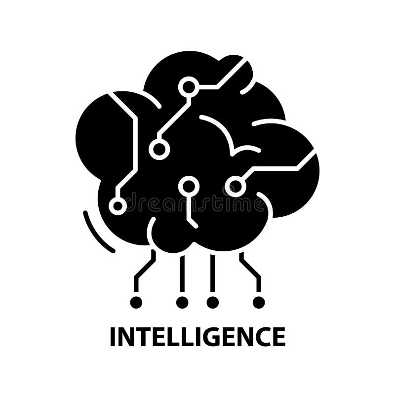 Intelligence Icon, Black Vector Sign with Editable Strokes, Concept ...