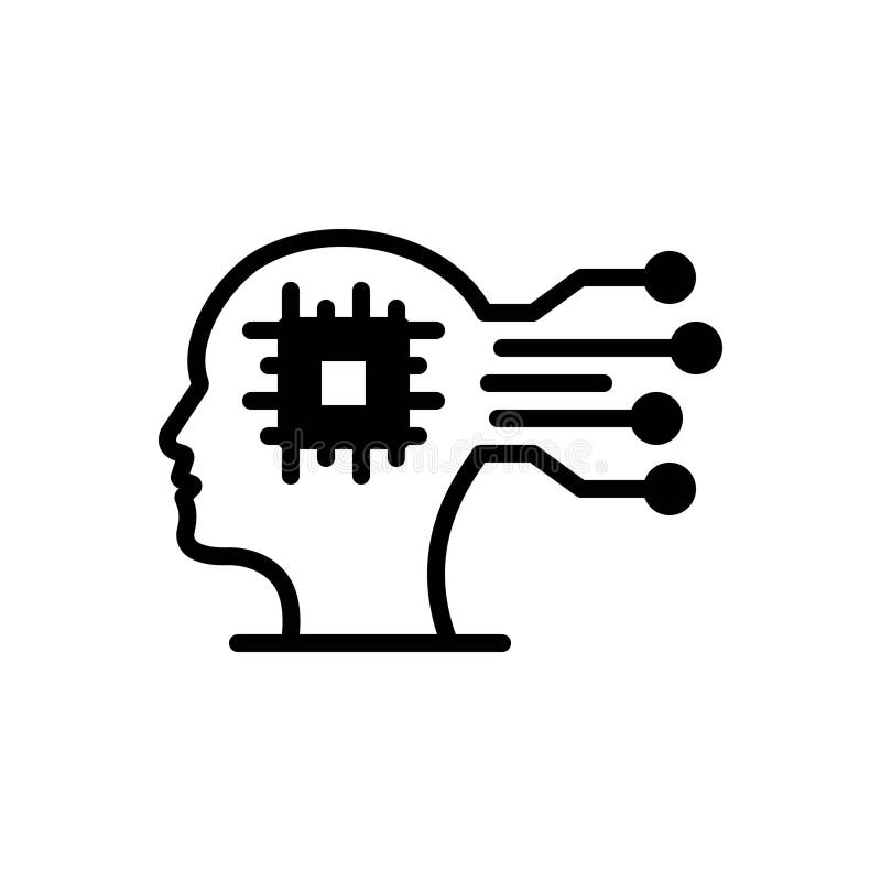 Black Solid Icon for Intelligence, Wisdom and Brain Stock Vector ...