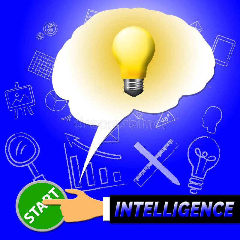 Intelligence Light Represents Intellectual Capacity 3d Illustration ...