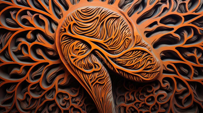 Intelligence orange brain stock illustration. Illustration of ...