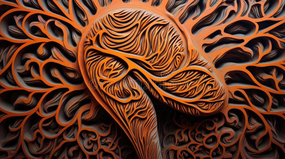 Intelligence orange brain stock illustration. Illustration of ...