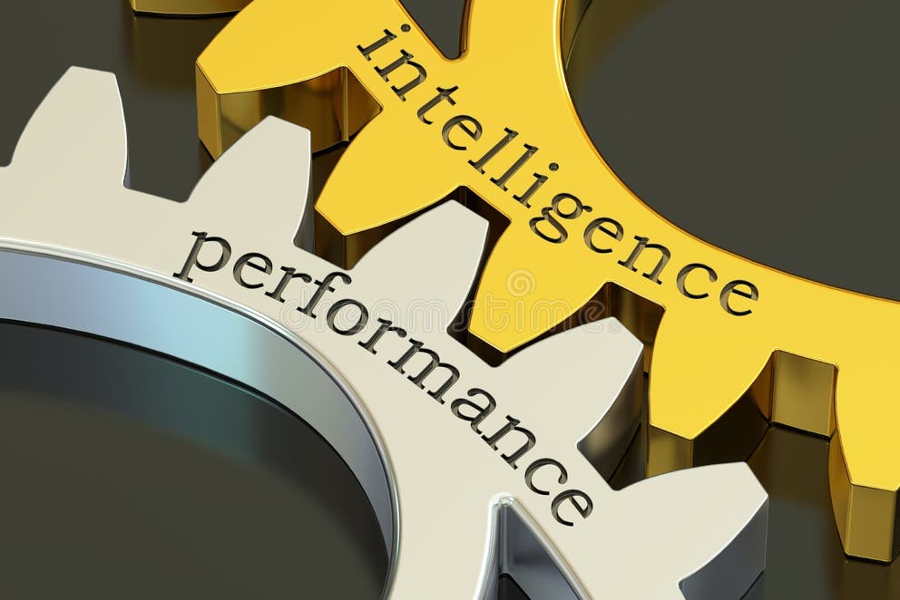 Intelligence Performance Concept on the Gearwheels, 3D Rendering Stock ...