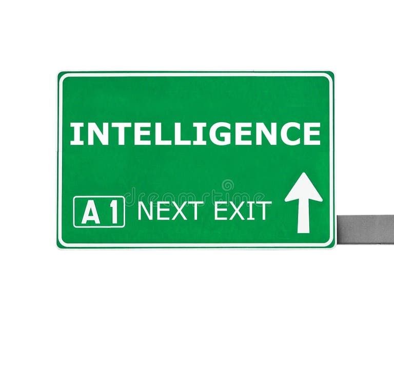 INTELLIGENCE Road Sign Isolated on White Stock Image - Image of ...
