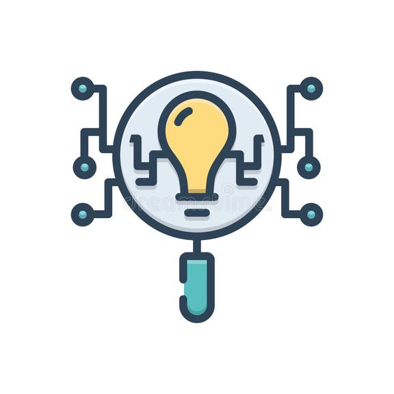 Color Illustration Icon for Intelligence Search, Intellect and ...