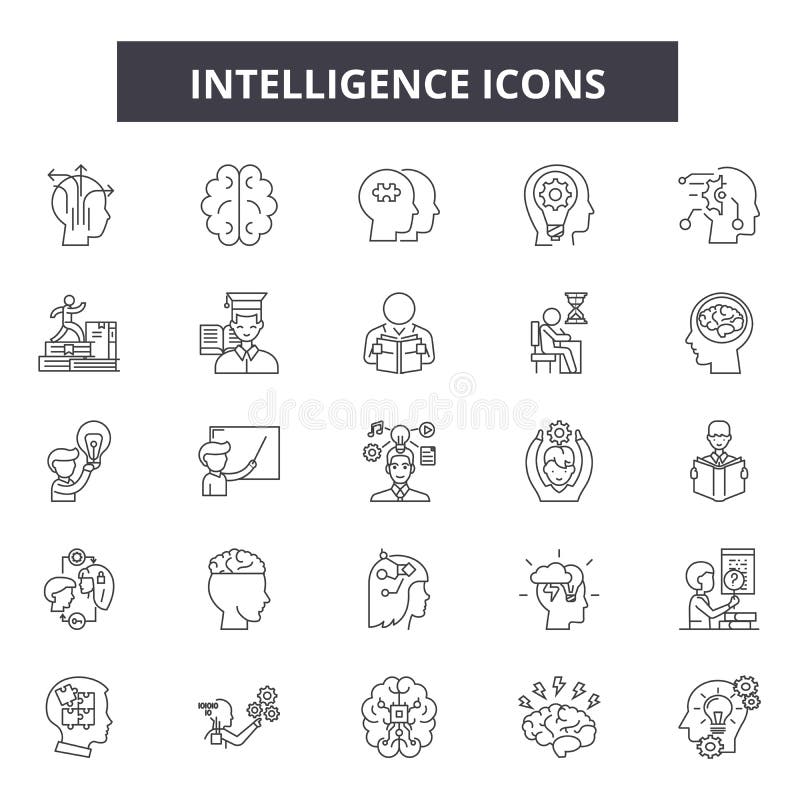 Intelligence System Line Icons, Signs, Vector Set, Outline Illustration ...