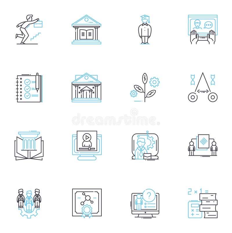 Intelligent Academy Linear Icons Set. Education, Learning, Intelligence ...