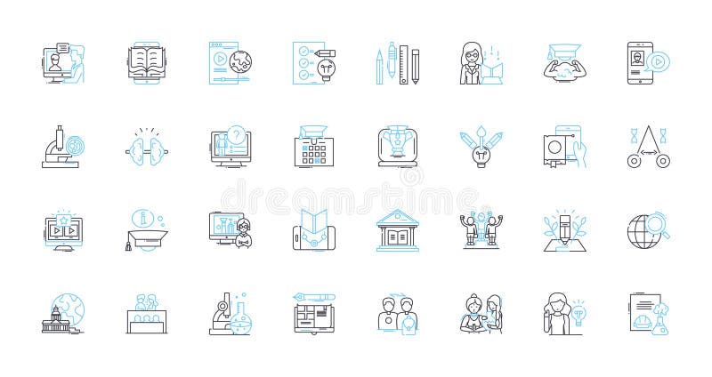 Intelligent Academy Linear Icons Set. Education, Learning, Intelligence ...