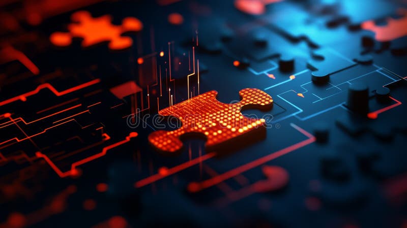 Intelligent Algorithm Solving Puzzle with Falling Pieces Conceptual Image of an Algorithm ...