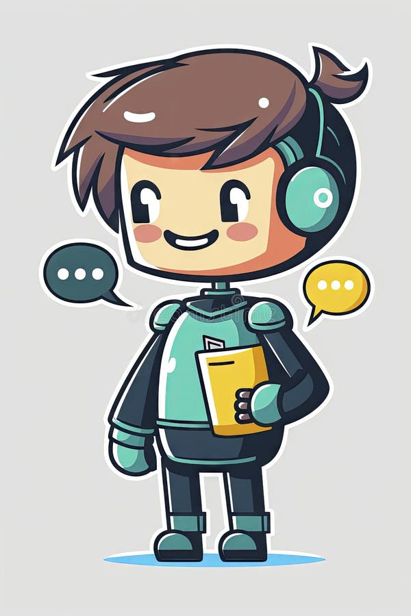 Intelligent Assistant Character in Chatbot Messenger. Perfect for Web ...