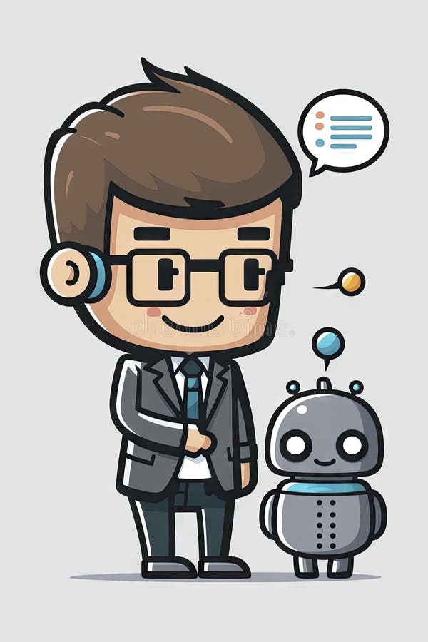 Intelligent Assistant Character in Chatbot Messenger. Perfect for Web ...