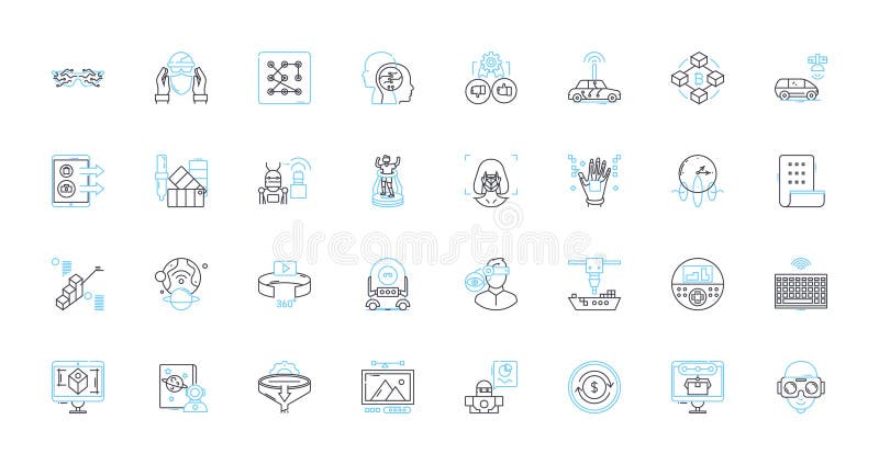 Intelligent Automation Linear Icons Set. Innovation, Efficiency ...