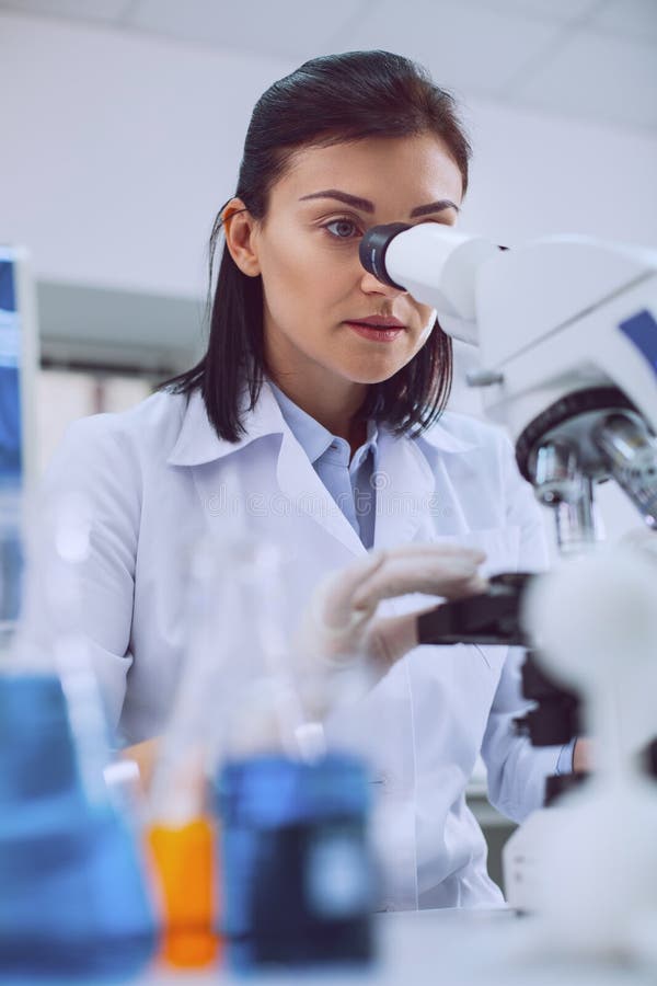 Intelligent Biologist Working in the Lab Stock Photo - Image of clinic ...