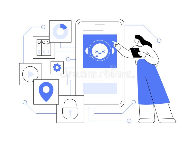 Intelligent Bots Abstract Concept Vector Illustration. Stock Vector ...