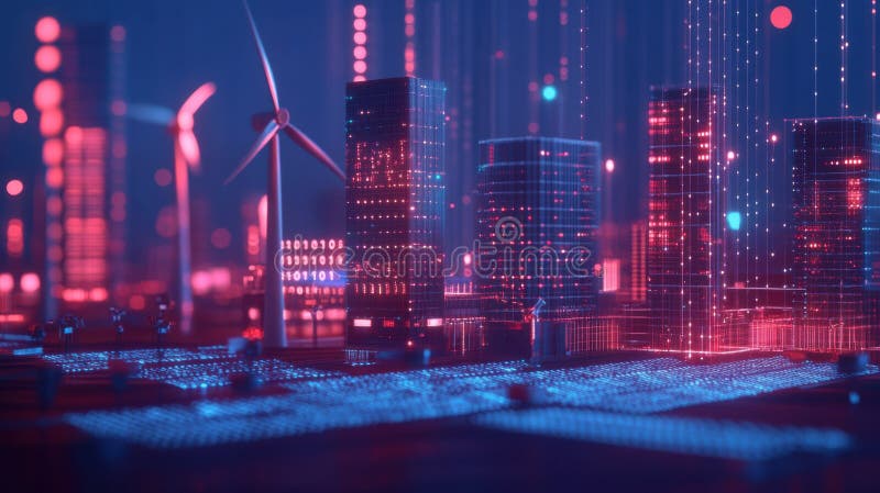 Intelligent Building Automation a Low-poly 3D Wire Mesh. Stock Photo ...