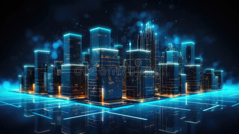 Intelligent City with Futuristic Structures and Generative Artificial ...