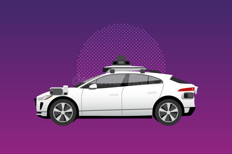 Intelligent Controlled Driverless Car. Self Driving Car Stock Vector ...