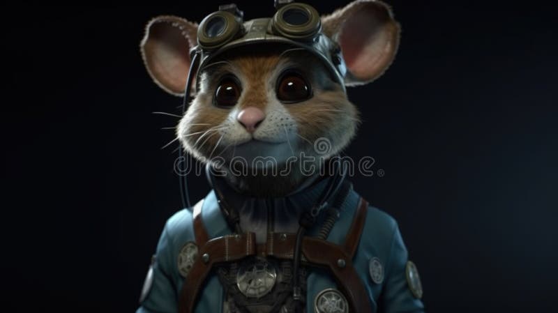 Intelligent Cooperative Pilot Mouse, Digital Art Illustration ...