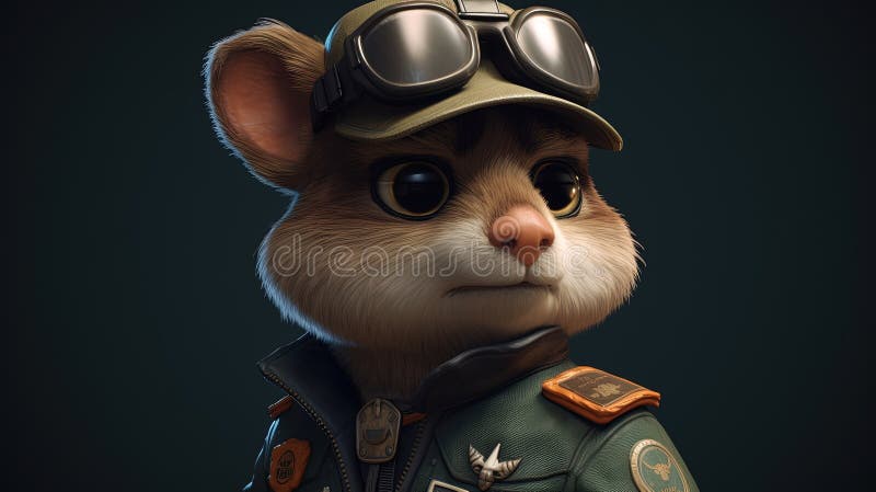 Intelligent Cooperative Pilot Mouse, Digital Art Illustration ...
