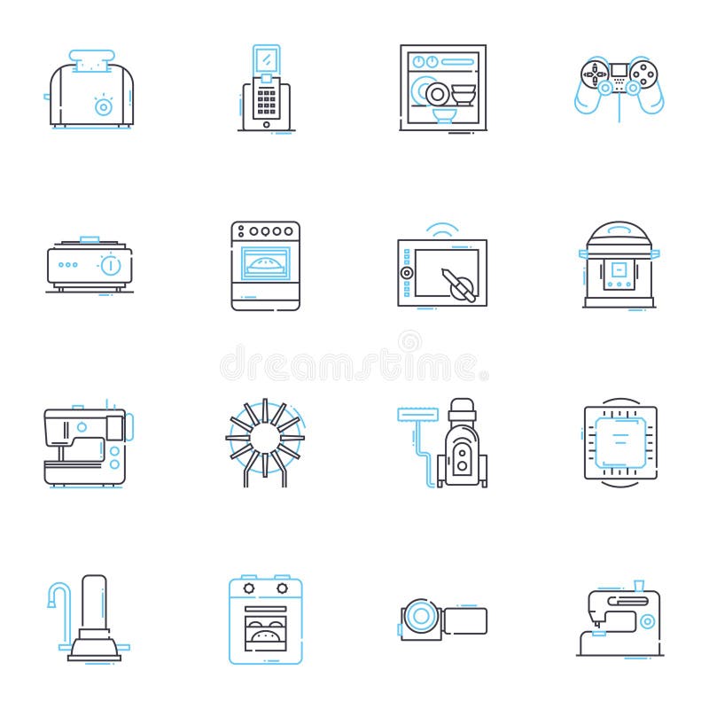 Intelligent Dwelling Linear Icons Set. Automation, Technology, Comfort ...