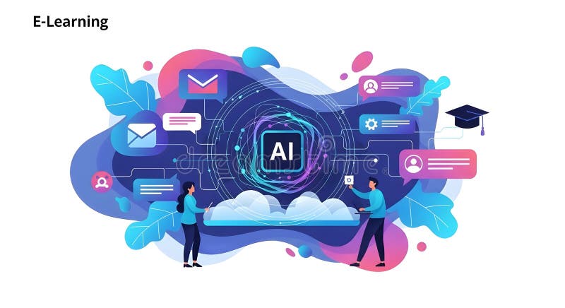 Intelligent Education Systems Online Stock Illustration - Illustration ...