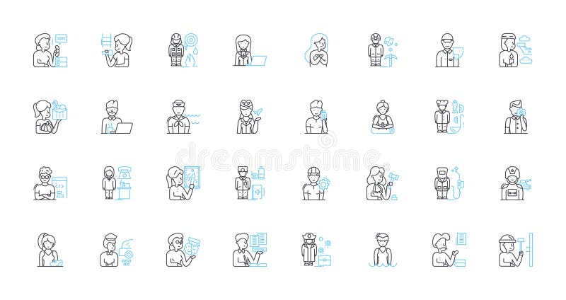 Intelligent Employment Linear Icons Set. Efficiency, Creativity ...