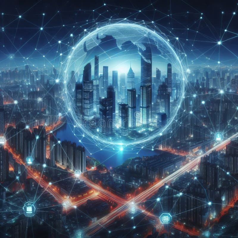 Intelligent Energy Network Microscopic View Highlights Intellige Stock ...