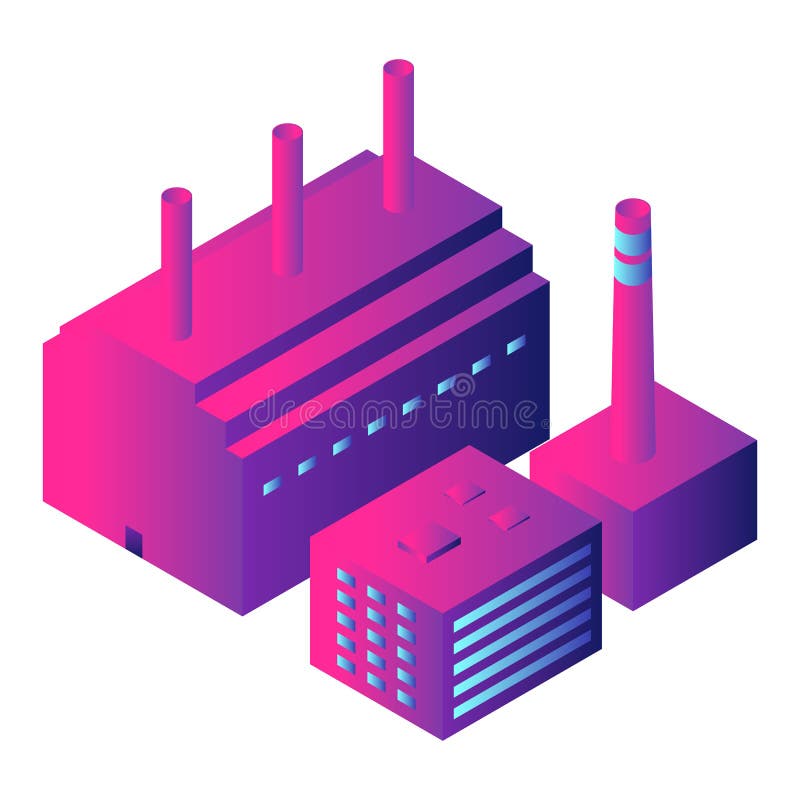 Intelligent Factory Icon, Isometric Style Stock Vector - Illustration ...