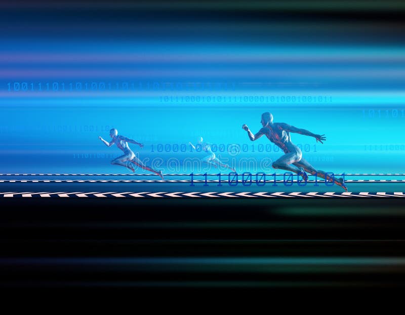 Running Man,Network Connection Turned into. Stock Illustration ...