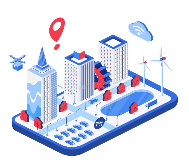 Intelligent Innovative Smart City Future Project Stock Vector ...