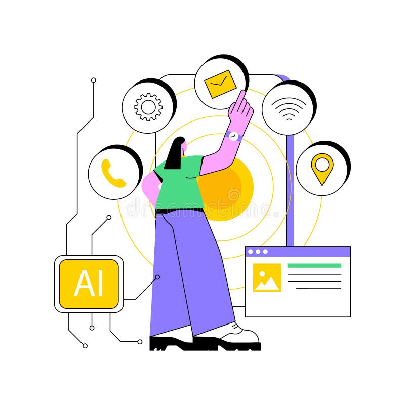 Intelligent Interface Abstract Concept Vector Illustration. Stock Vector - Illustration of ...