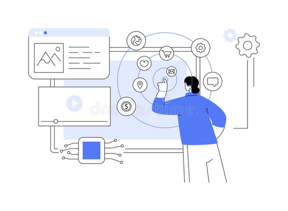 Intelligent Interface Abstract Concept Vector Illustration. Stock Vector - Illustration of ...