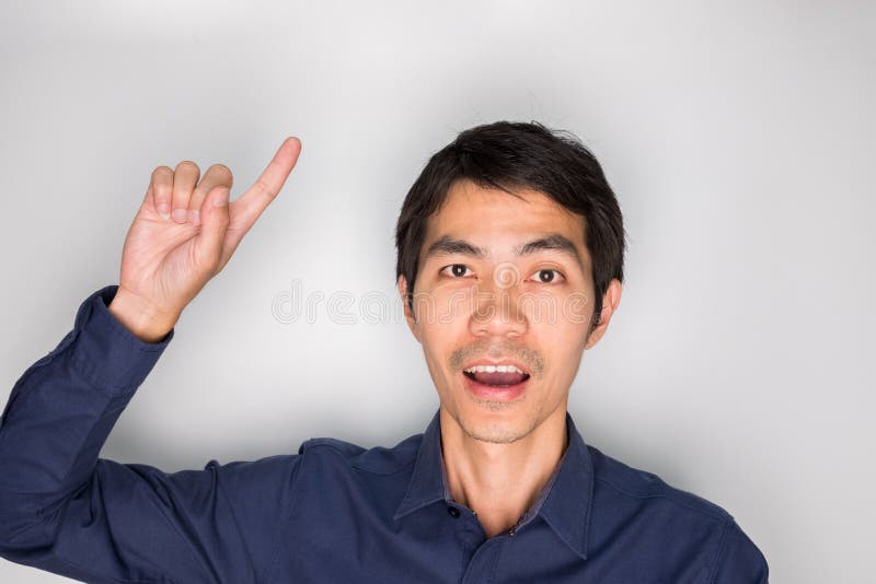 Intelligent Man Get an Idea for Solve the Problem. a Business Man Know ...