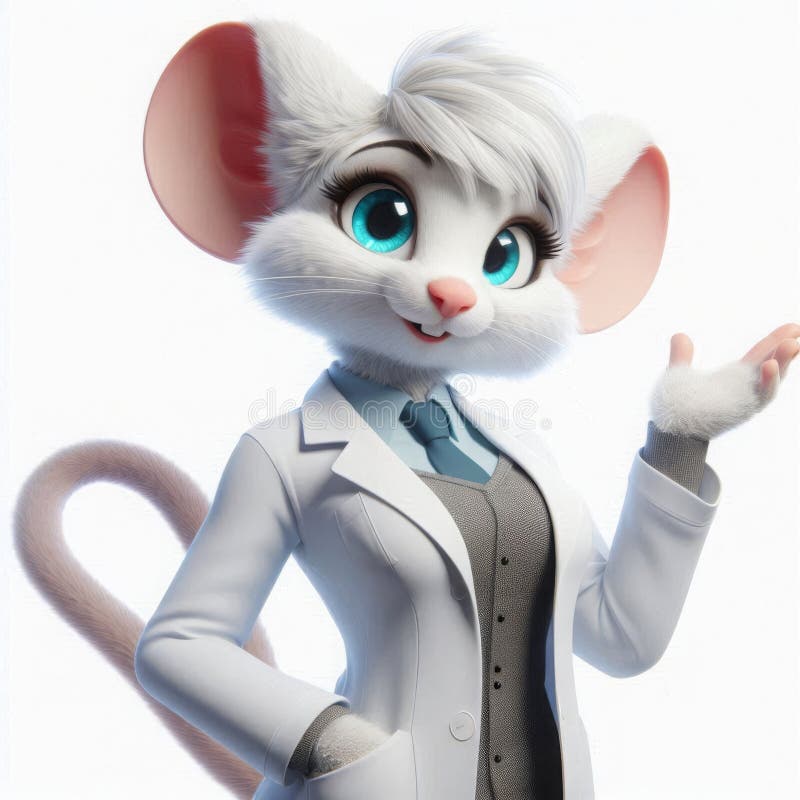 Mouse Fursona in White Coat Stock Illustration - Illustration of ...
