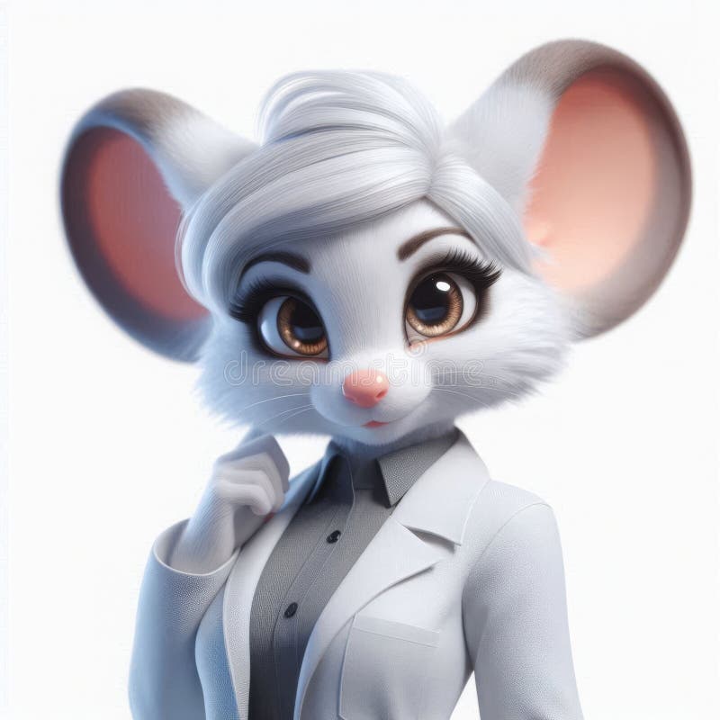Intelligent Mouse in White Attire Stock Illustration - Illustration of ...