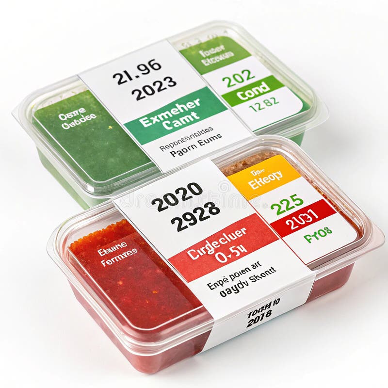 Color Coded Expiration Packaging that Changes Hue Stock Illustration ...