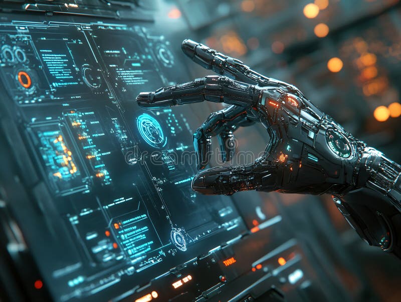 Intelligent Robot Machine Using Digital Screens Interface with His ...