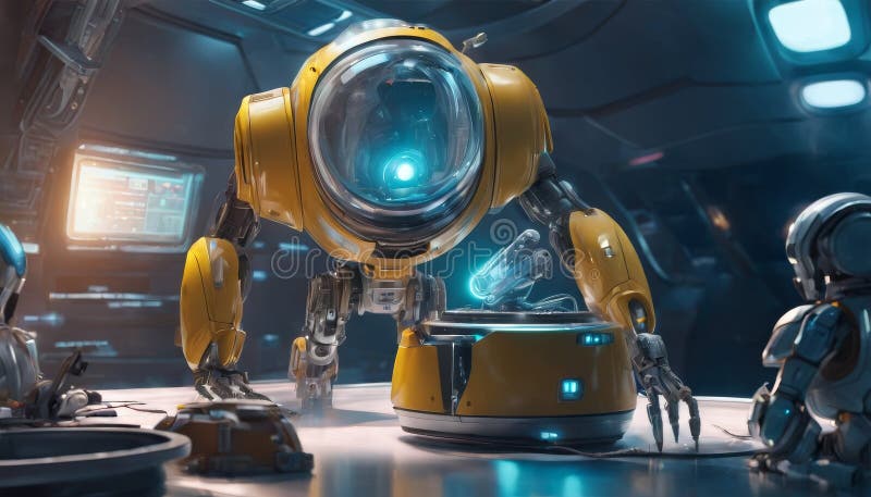 Intelligent Robot Performing Tasks Stock Image - Image of gadget ...