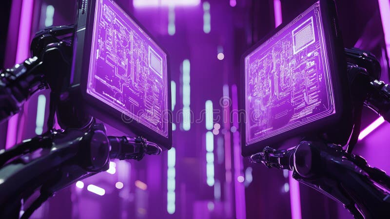 Intelligent Robotic Arm Automation in a Cutting-Edge Environment Stock ...