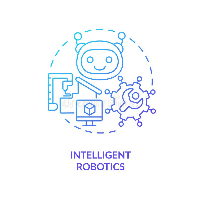 Intelligent Robotics Blue Gradient Concept Icon Stock Vector ...
