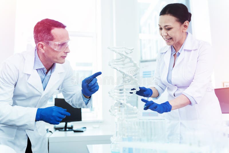 Intelligent Smart People Studying Human Genome in the Lab Stock Image ...