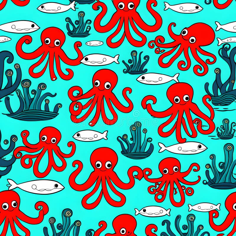 Intelligent Squid, AI-Generatet Stock Illustration - Illustration of ...