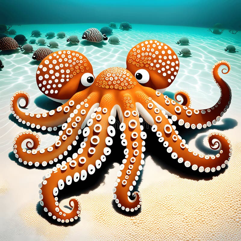 Intelligent Squid, AI-Generatet Stock Illustration - Illustration of ...