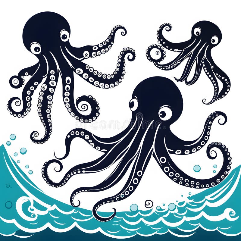 Intelligent Squid, AI-Generatet Stock Illustration - Illustration of ...