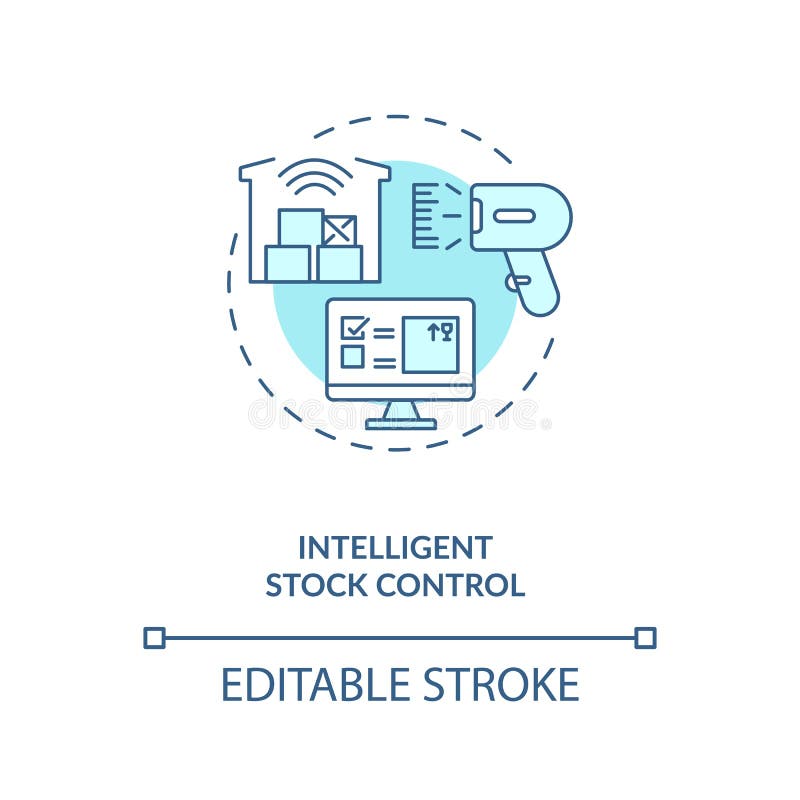 Intelligent Stock Control Concept Icon Stock Vector - Illustration of ...