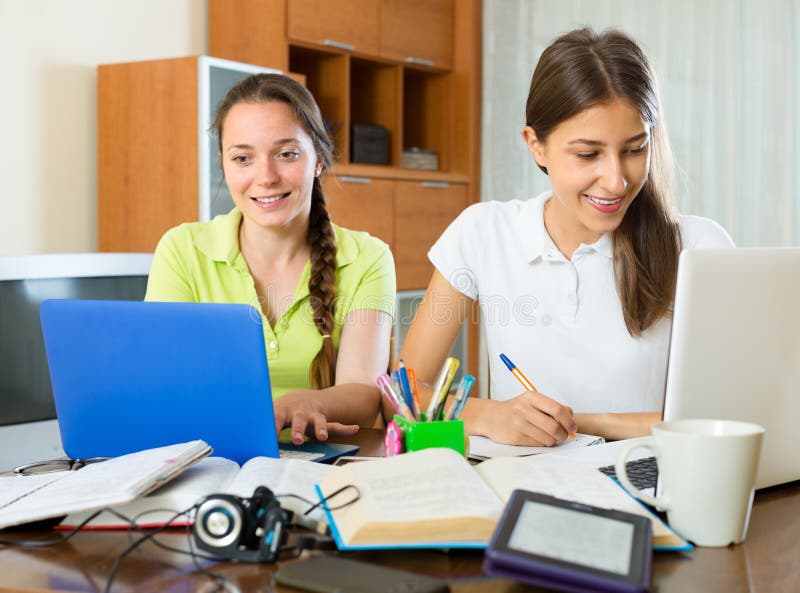 Intelligent Students Preparing for Exam Stock Photo - Image of desk ...