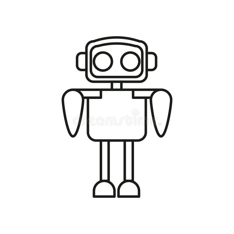 Intelligent Tactical Bot Icon Flat Line Symbol Set Stock Vector ...