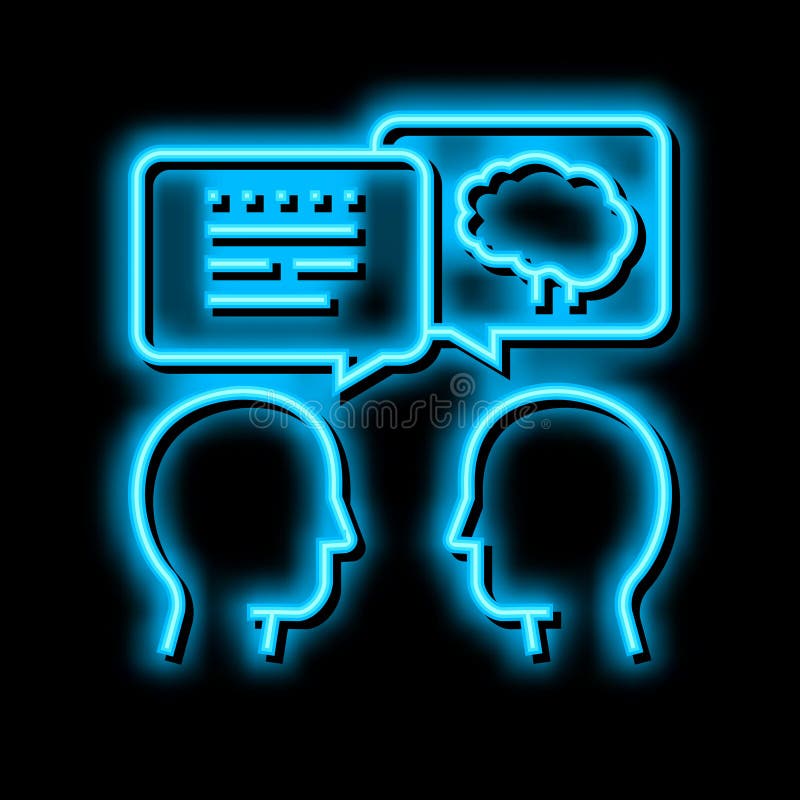 Intelligent Talking Neon Glow Icon Illustration Stock Vector ...